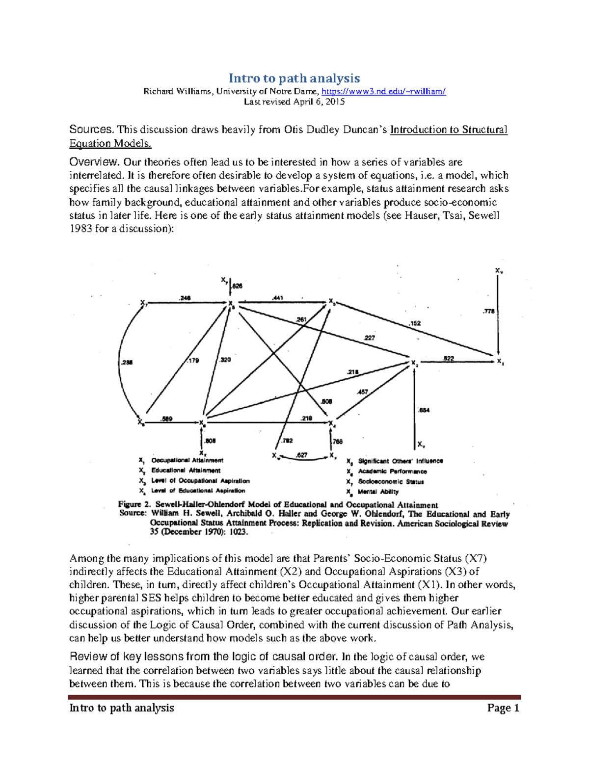 Intro to path analysis - Intro to path analysis Richard Williams ...