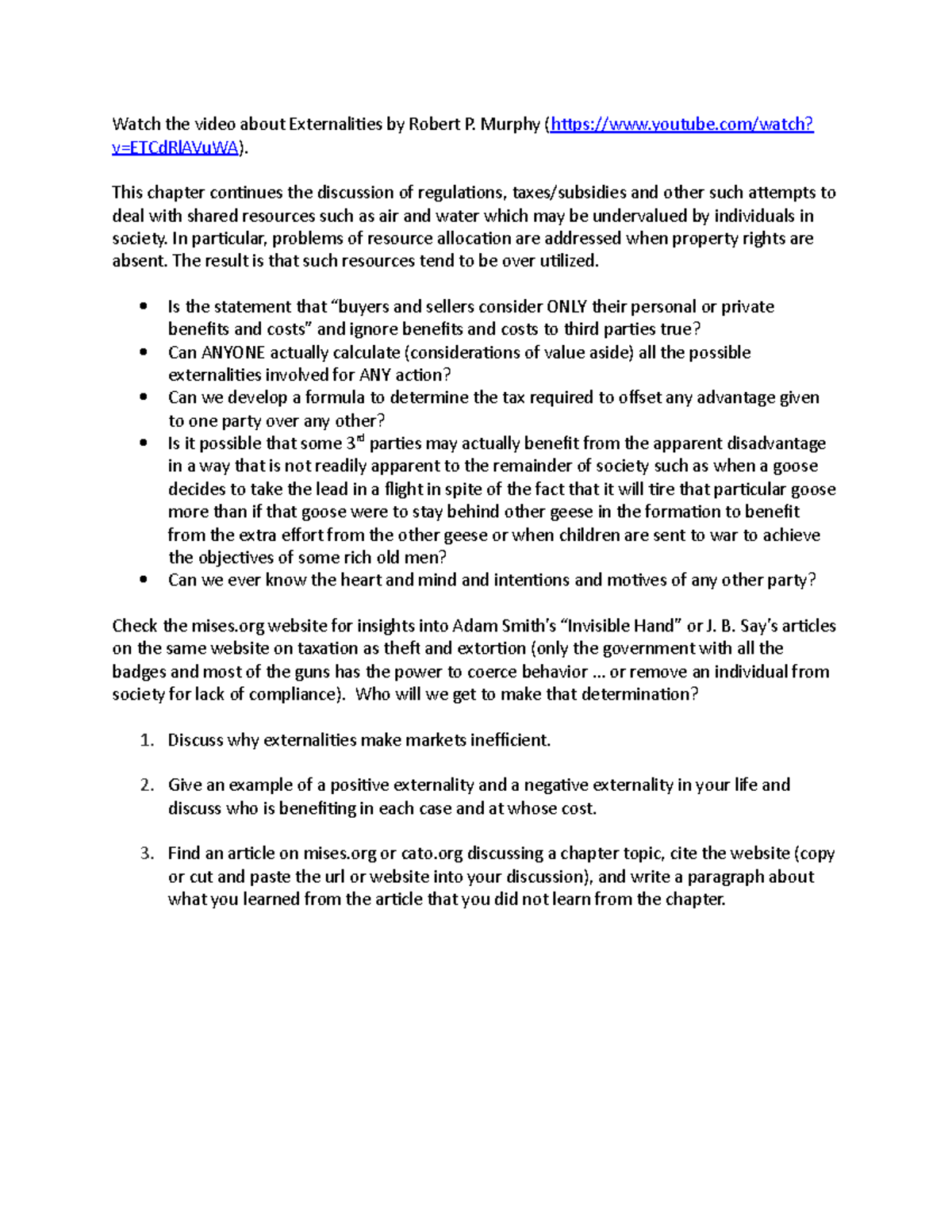 L10 Assignment - James Carden - Watch the video about Externalities by ...