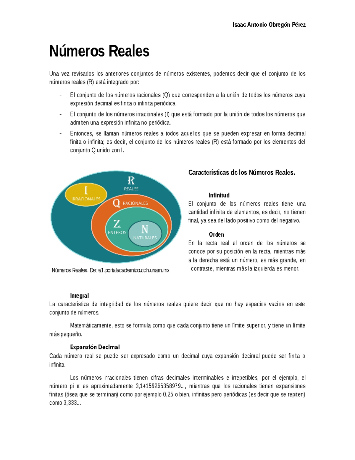 Números Reales - VVVVVVVVV - Números Reales Una vez revisados los ...