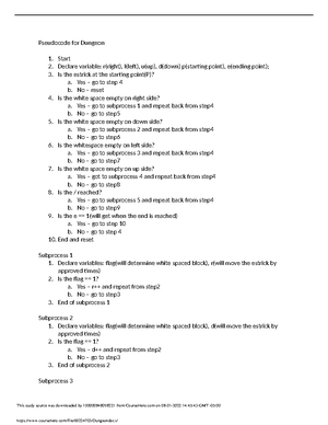 Workshop 08 Pseudocode align with flowchart requirements - APS145 Applied Problem Solving Page ...