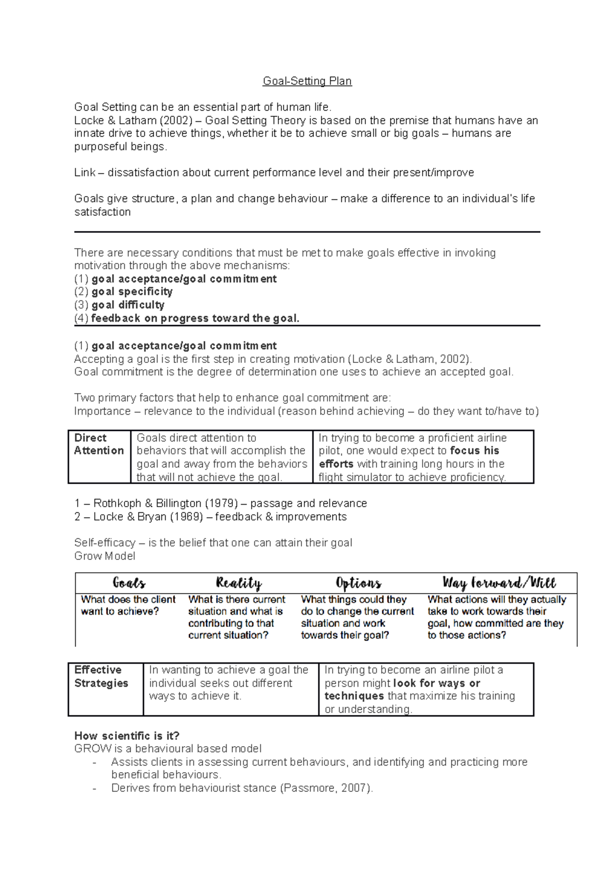 Coaching - Goal Setting - Goal-Setting Plan Goal Setting can be an ...