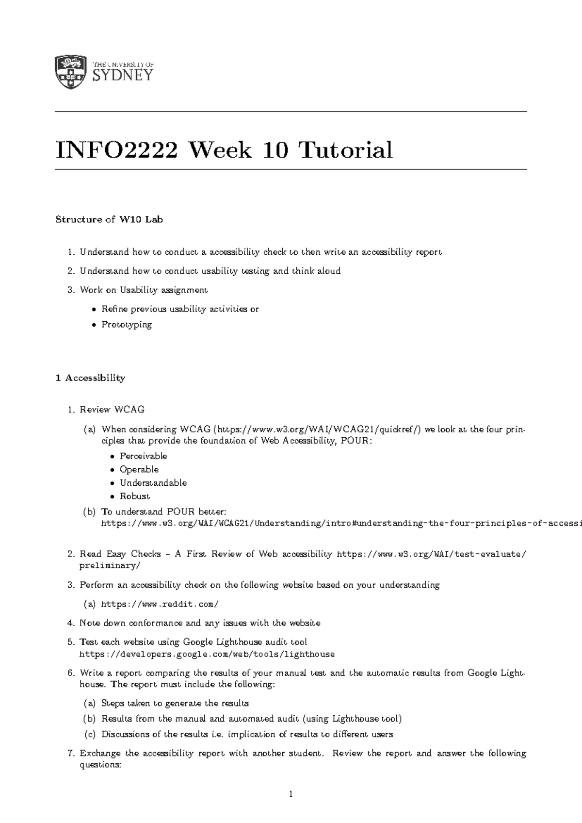 INFO2222 Tutorial Week10 - INFO2222 Week 10 Tutorial Structure of W10 ...