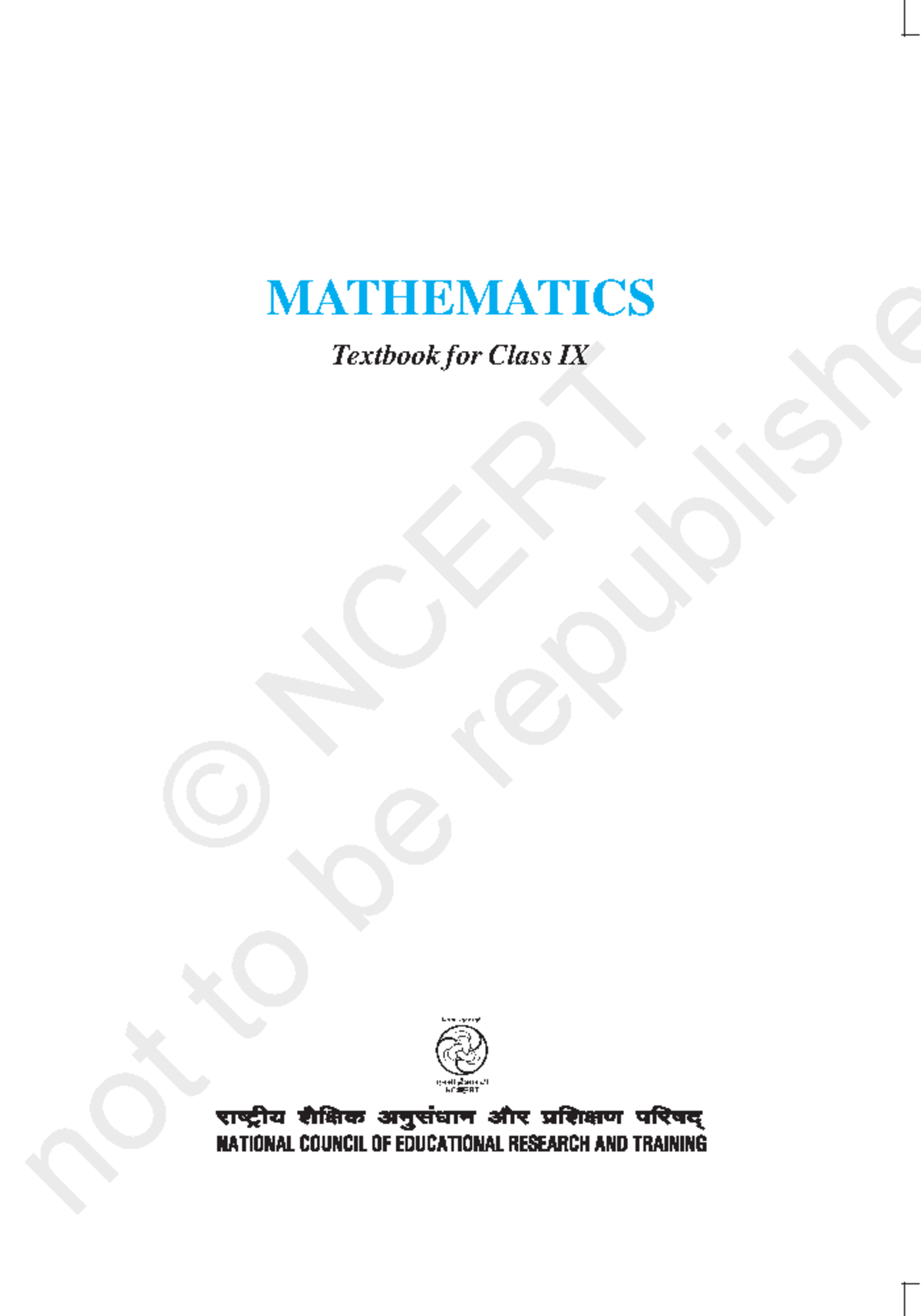 Maths Content Class 9 - India - MATHEMATICS Textbook for Class IX ...