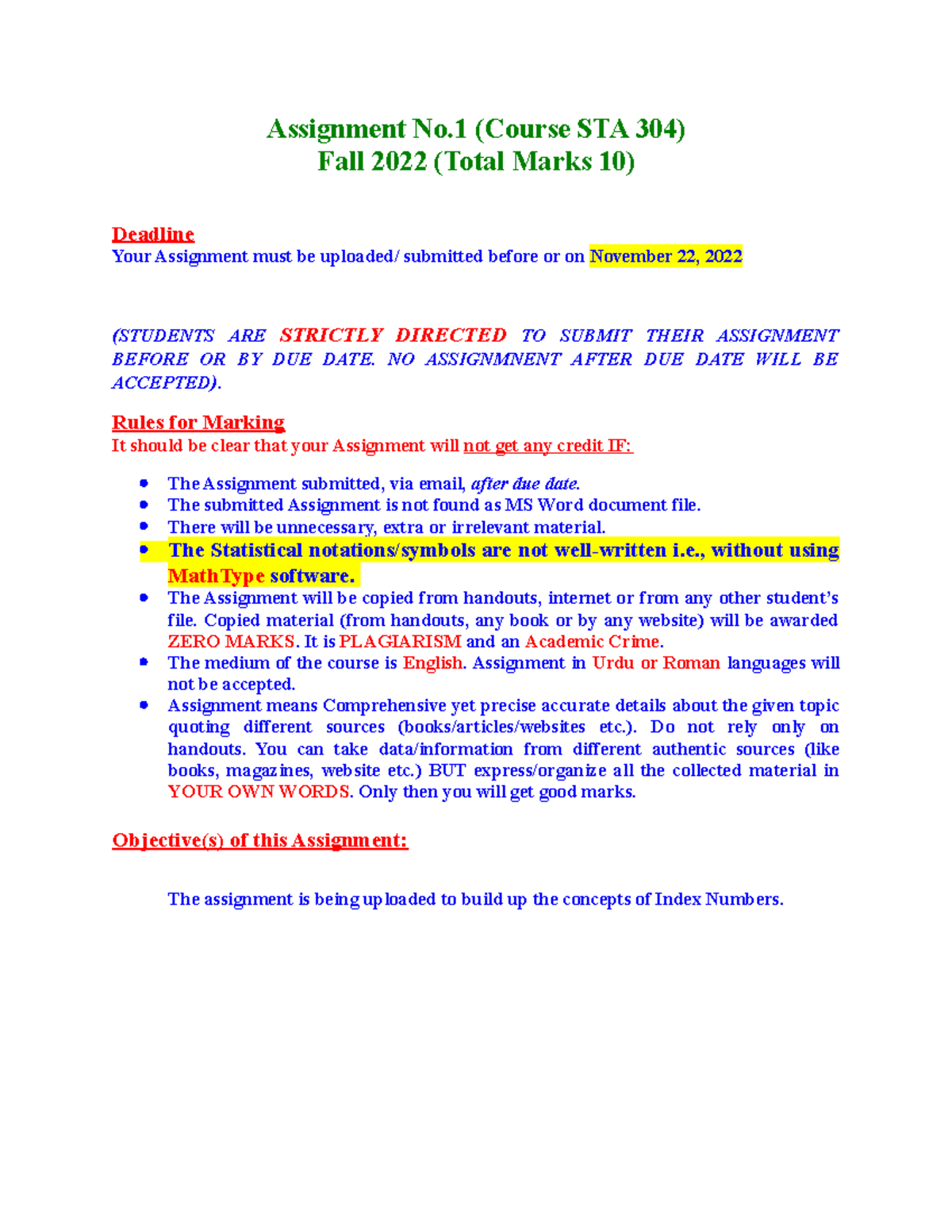Fall 2022 STA304 1 - Statistics and Probability - VU - Studocu