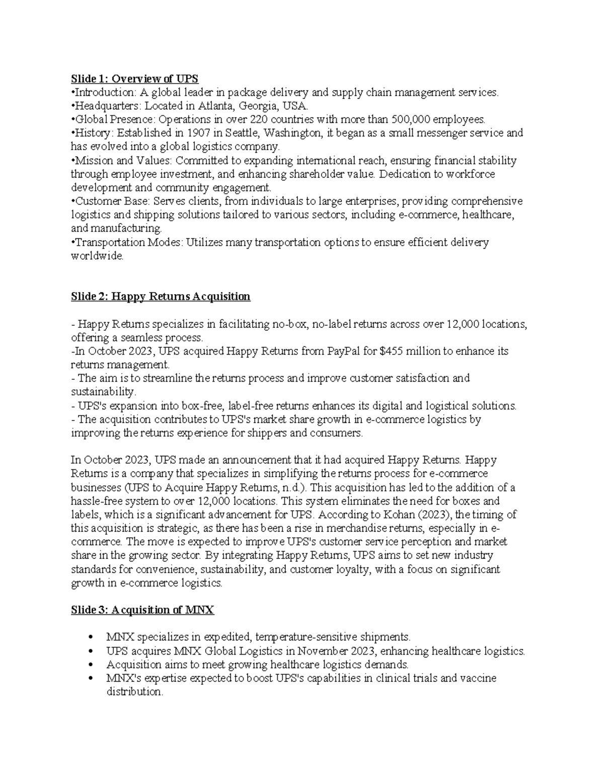 3-1 Milestone 1 - Slide 1: Overview of UPS •Introduction: A global ...