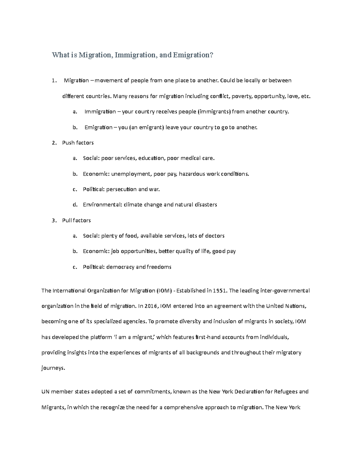 What is Migration notes - What is Migration, Immigration, and ...