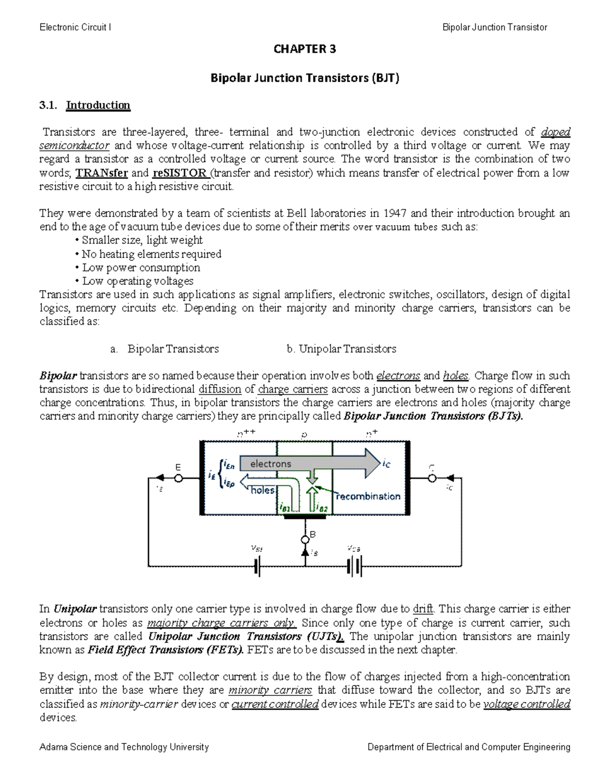 Chapter 3 - Lecture notes for electronics circuit II - Electronic ...