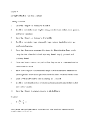 Chapter 3 - Describing Data Visually - Notes - Chapter 3 – Describing ...