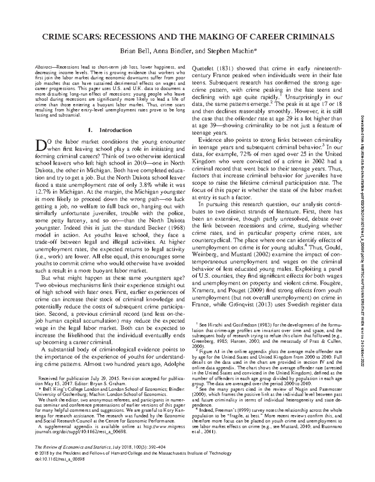 Crime scars - it is useful - CRIME SCARS: RECESSIONS AND THE MAKING OF ...