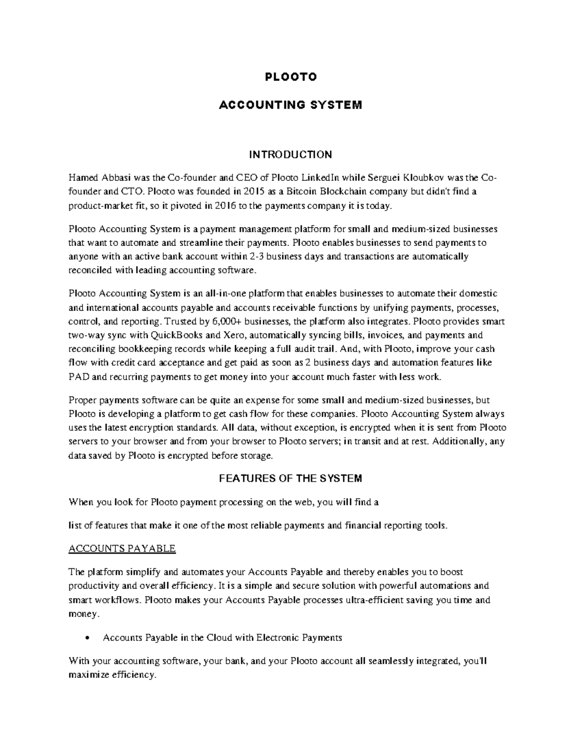 Plooto - Accounting System - Business Logic - DHVSU - Studocu