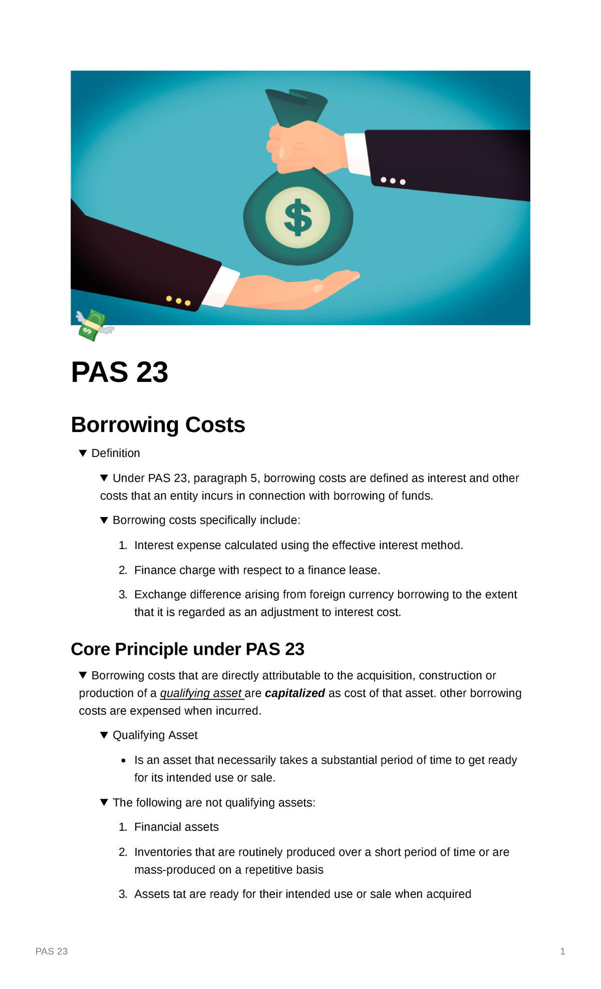 PAS 23 CONCEPTUAL FRAMEWORKS ACCOUNTING STANDARDS - PAS 23 1 💸 PAS 23 ...