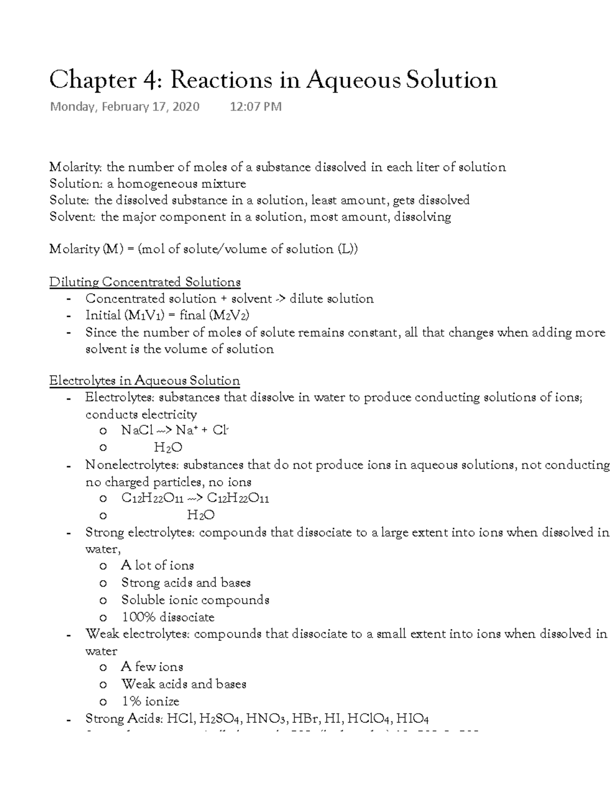 Chapter 4 Reactions in Aqueous Solution - Warning: TT: undefined ...