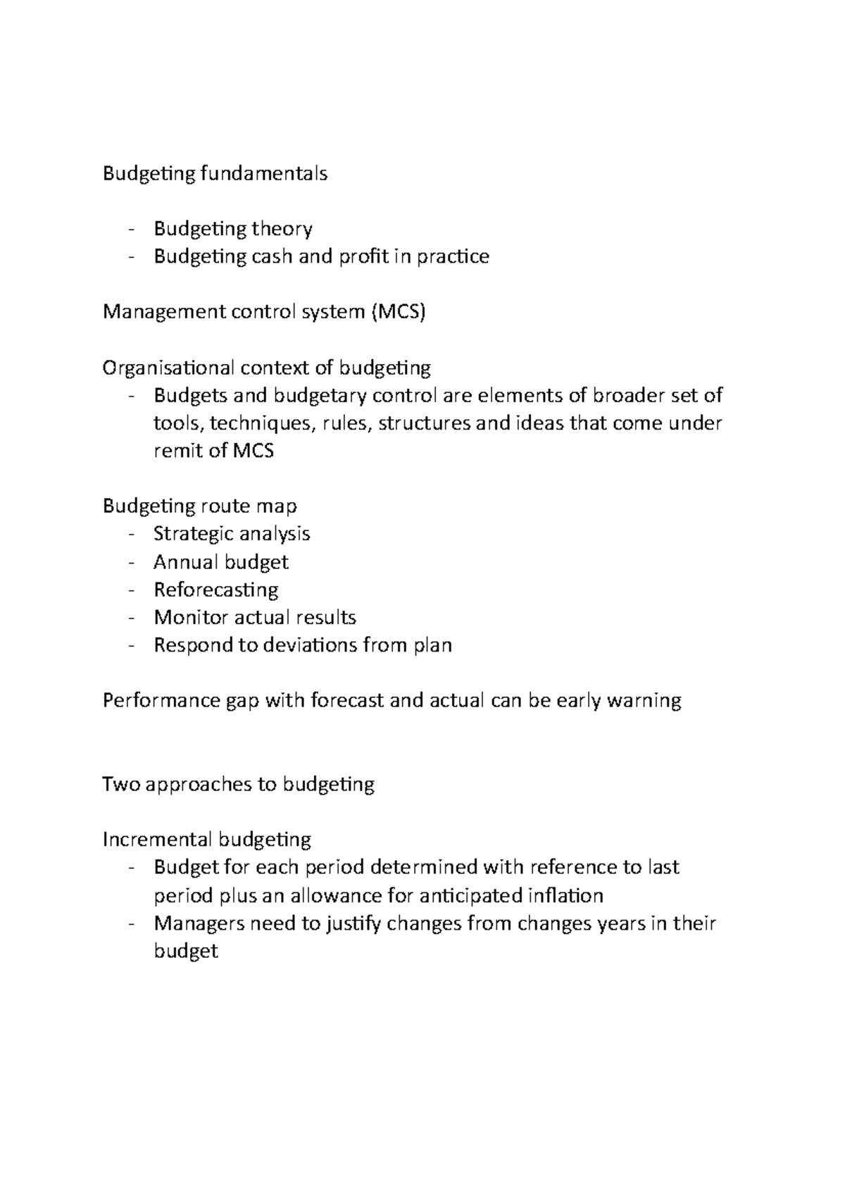 Budgeting fundamentals - Budgeting fundamentals Budgeting theory ...