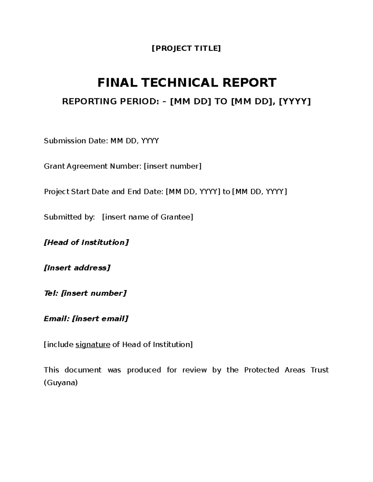 Technical Report Template 01 21 03 - [PROJECT TITLE] FINAL TECHNICAL ...