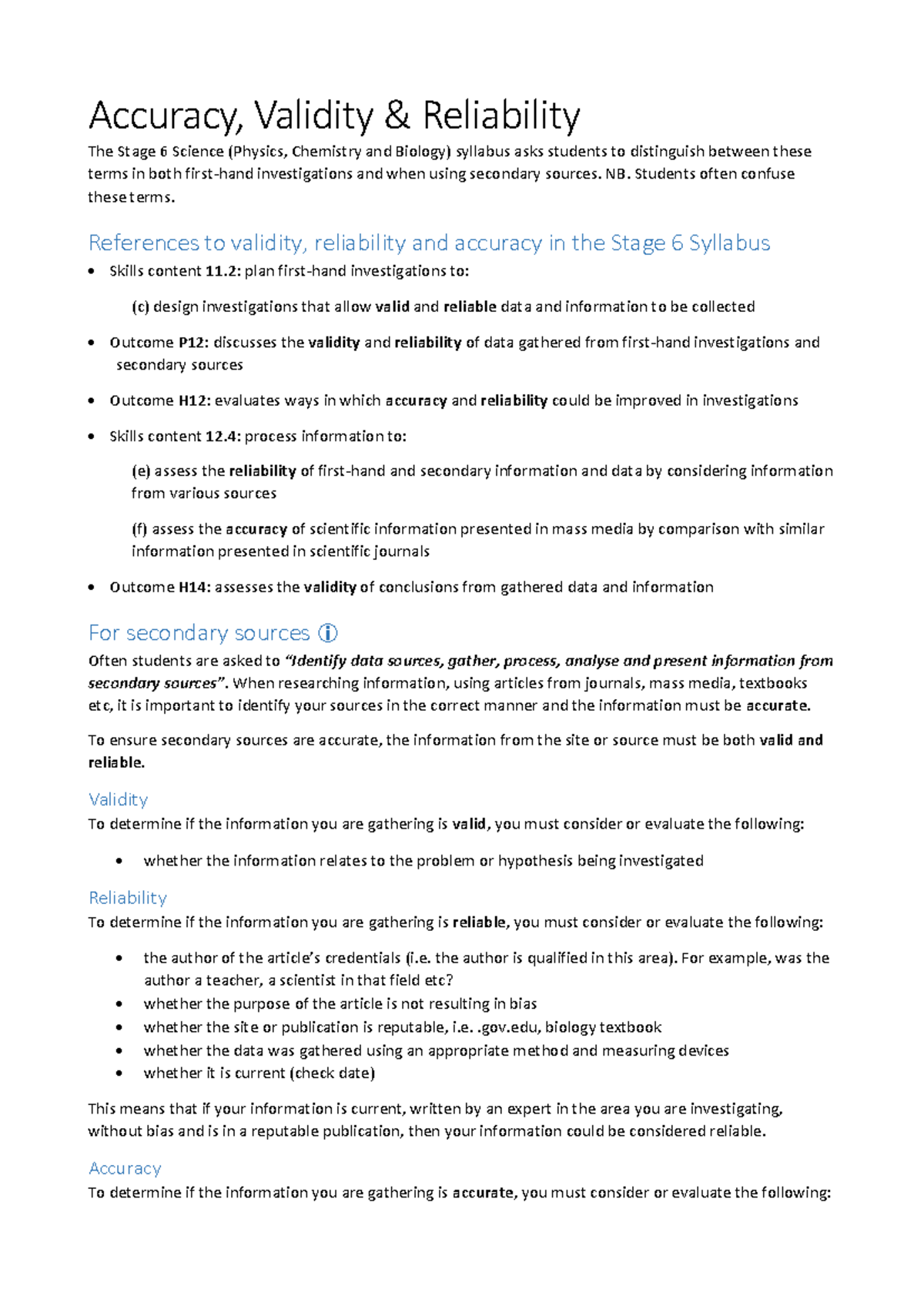 Accuracy, Validity, Reliability - Accuracy, Validity & Reliability The ...