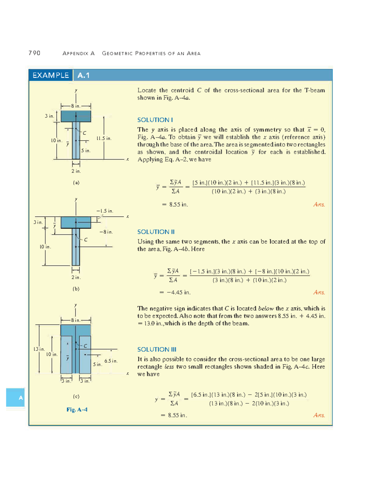 04b Example Centroid - Area MOI - 7 9 0 AP P E N D I X A GE O M E T R I ...