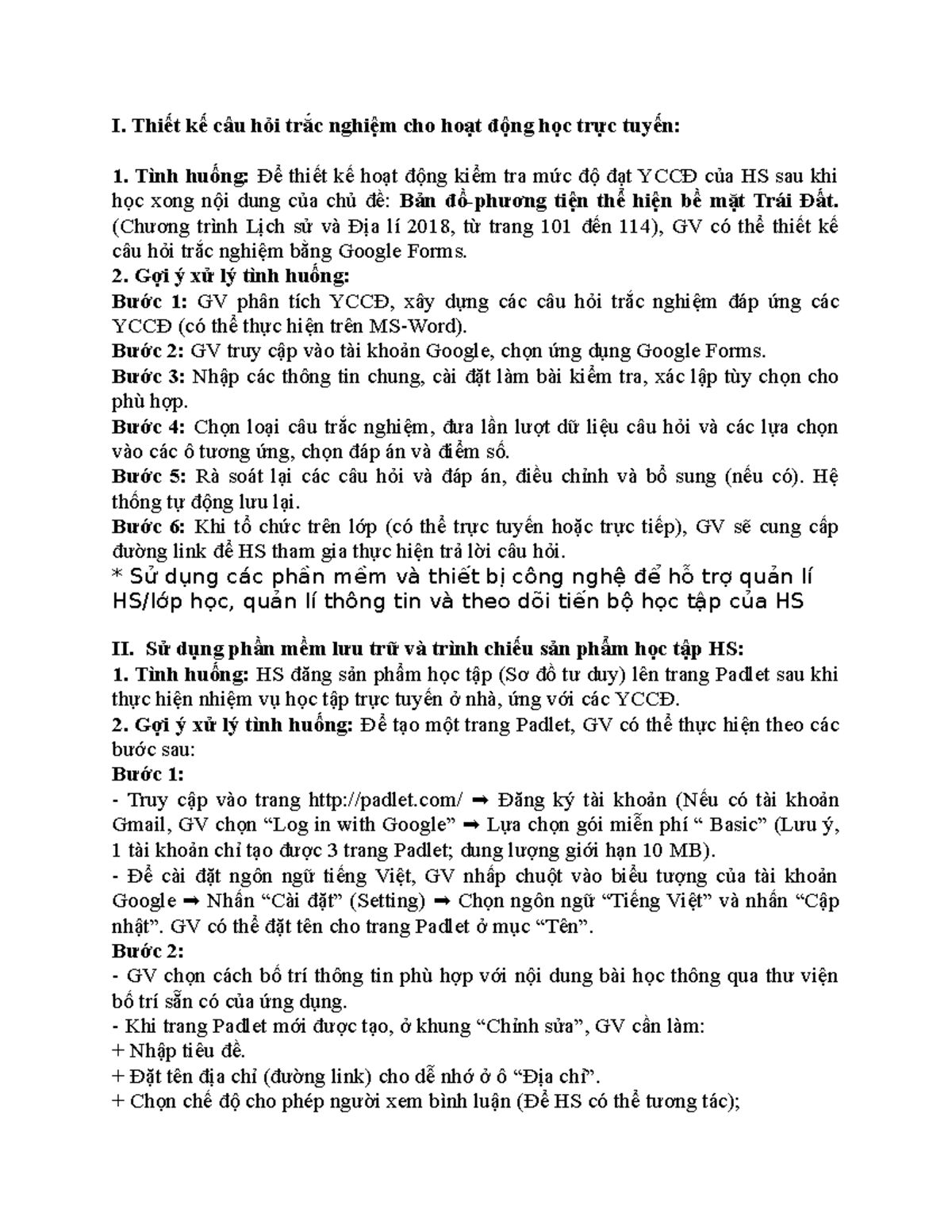 San-pham - jklj - I. Thiết kế câu hỏi trắc nghiệm cho hoạt động học ...