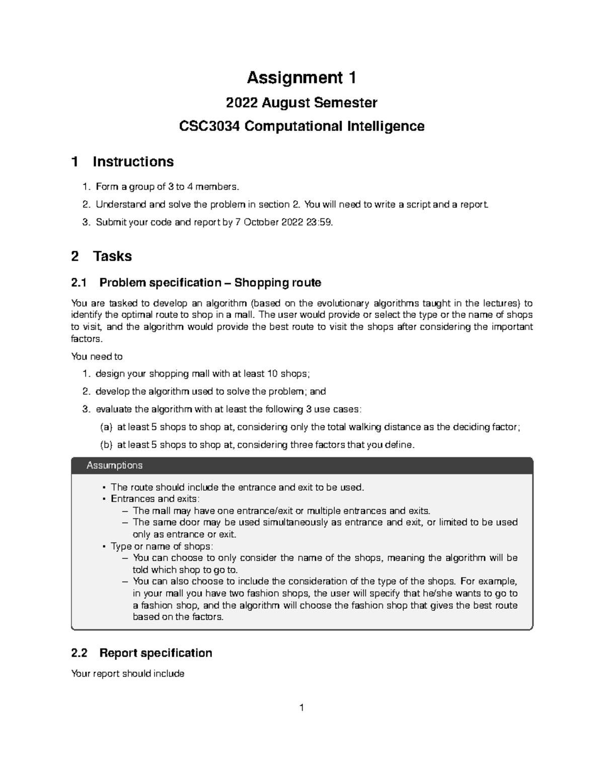 Assignment 1 - hifhdrgdf - Assignment 1 2022 August Semester CSC3034 ...