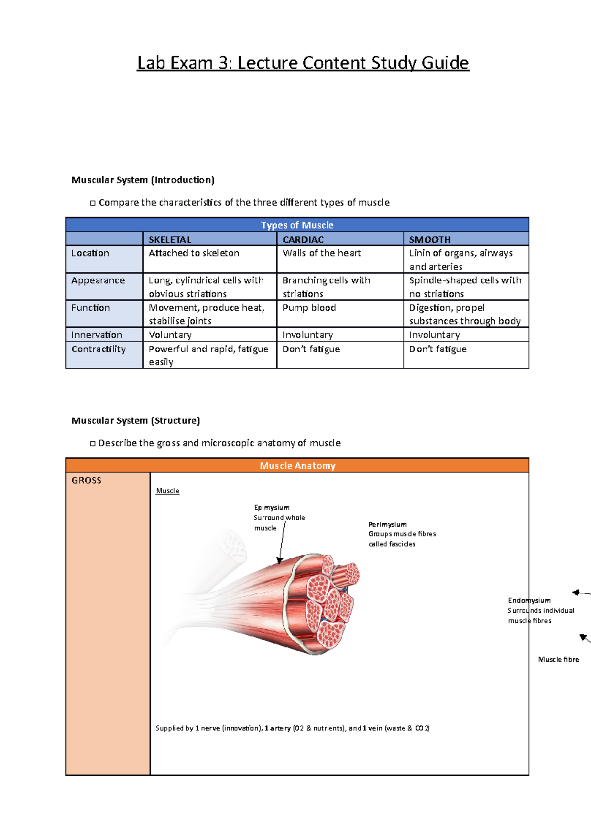 Lab Exam 3 (Lecture Content) - Lab Exam 3: Lecture Content Study Guide ...