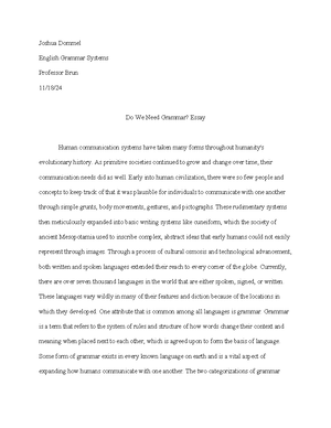 Defense Of English ENG - Joshua Dommel ENG 390 Rhetorical Strategies ...