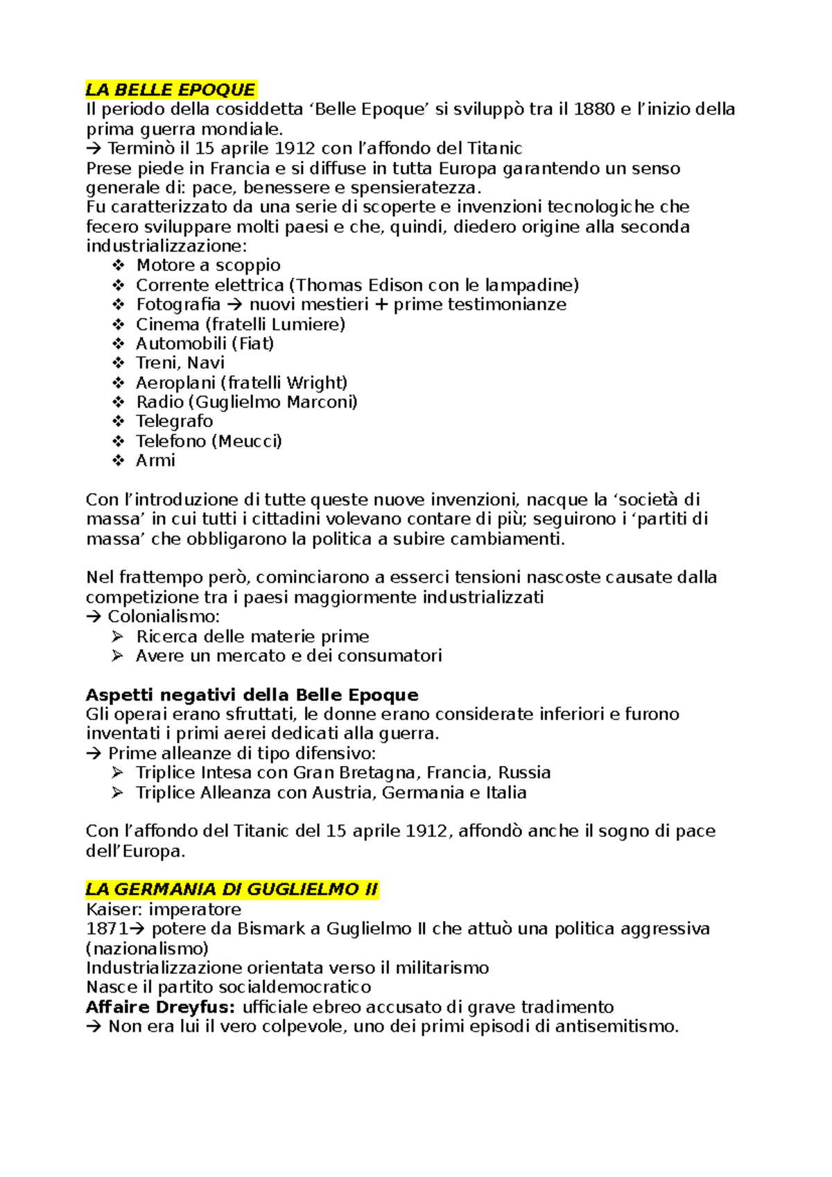 Storia Maturità - LA BELLE EPOQUE Il periodo della cosiddetta ‘Belle ...