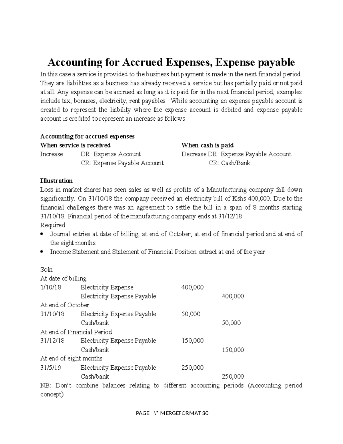 Accounting for contigencies - Accounting for Accrued Expenses, Expense ...
