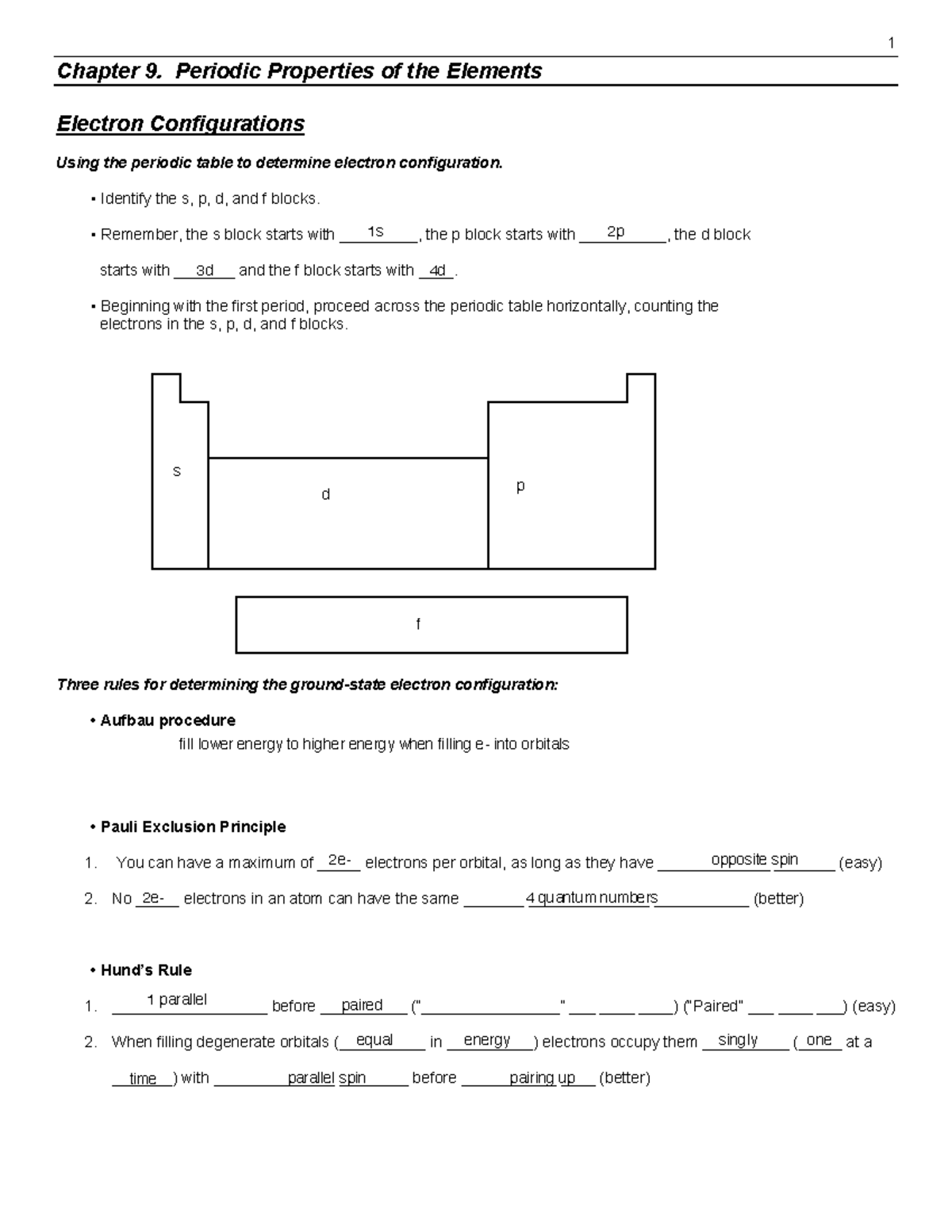 2021 Chapter 9 Student Notes - Chapter 9. Periodic Properties of the ...
