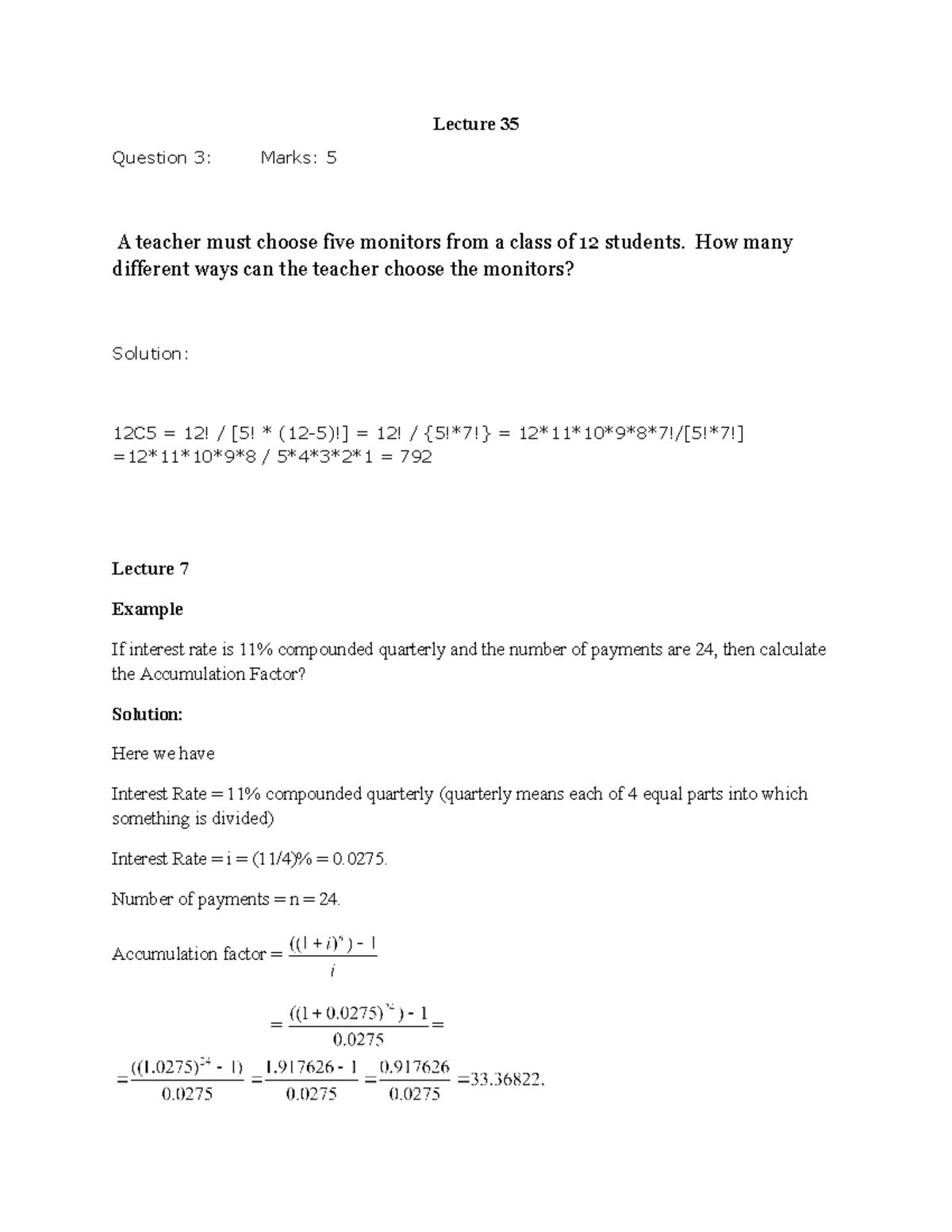 SOlution to some practice questions - Lecture 35 Question 3: Marks: 5 A ...