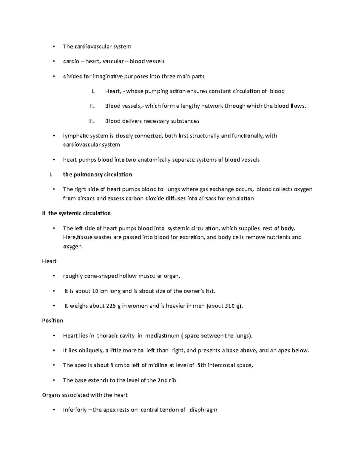 11 The cardiovascular system - The cardiovascular system cardio – heart ...