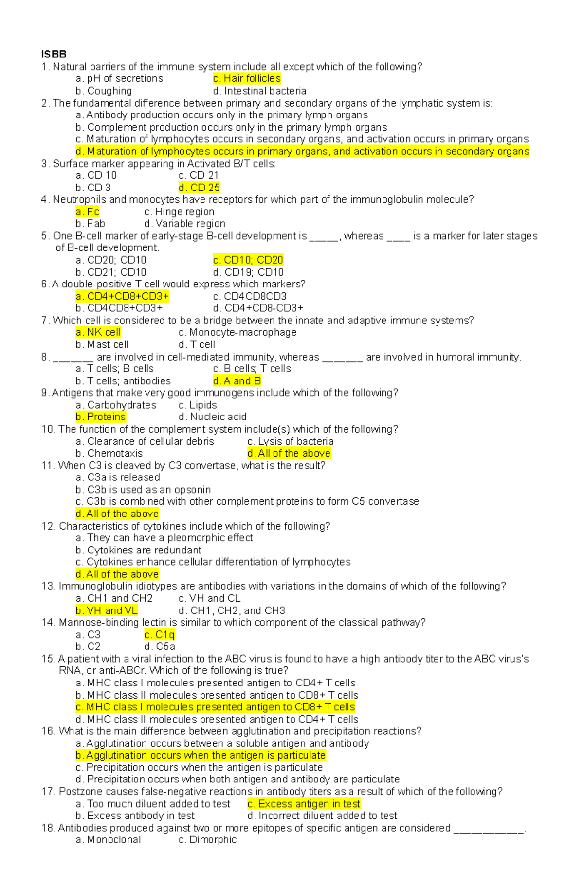 2018-compre-600 - exam in all subjects with answers - ISBB Natural ...