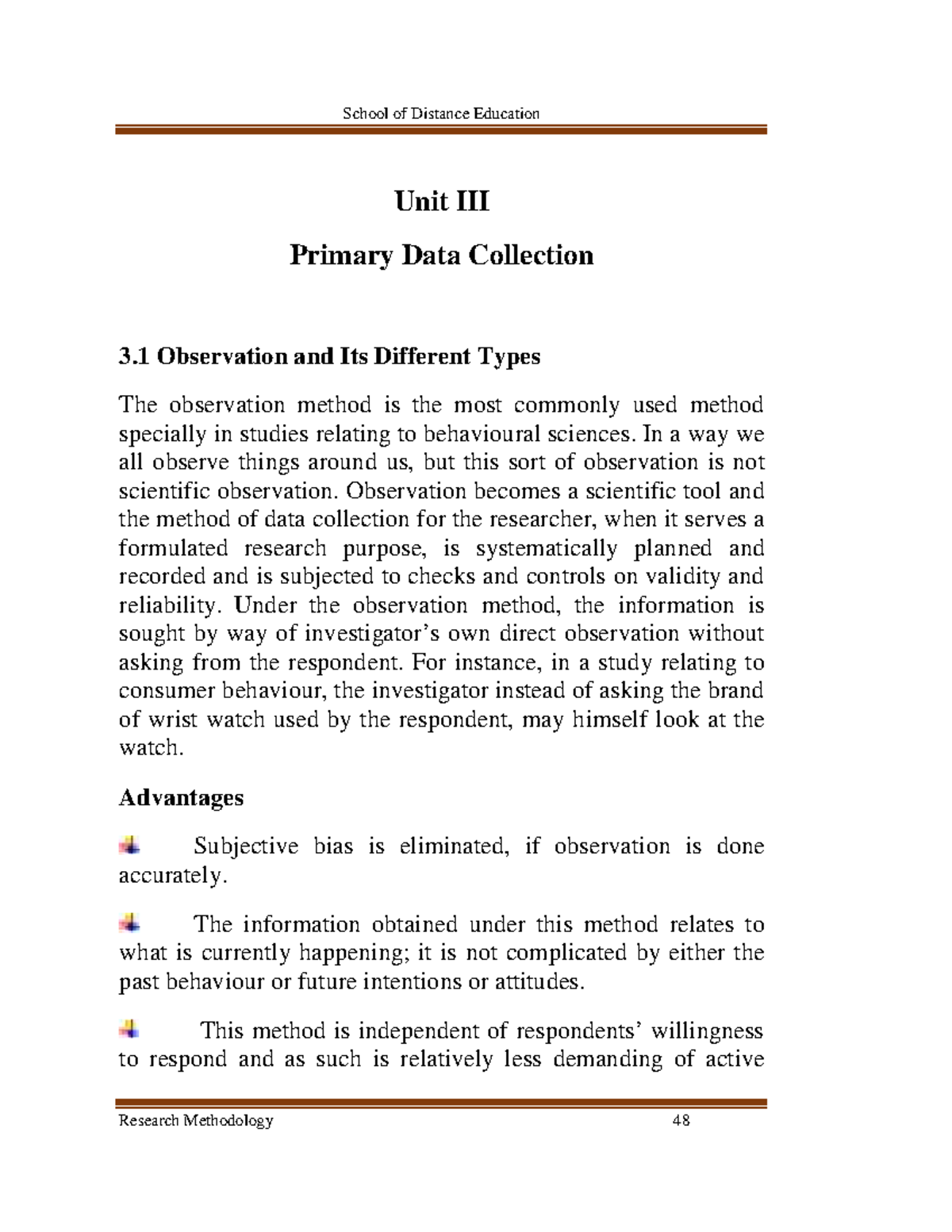 Primary data collection - Unit III Primary Data Collection 3 ...