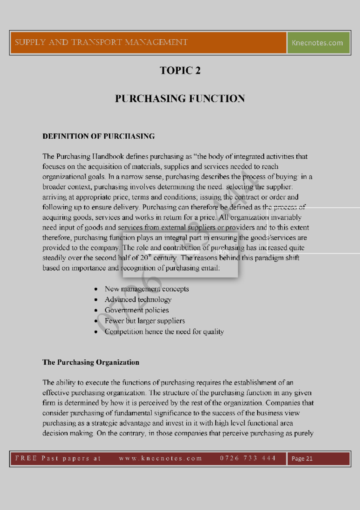 Purchasing function notes - KNEC notes and Revision materials ...