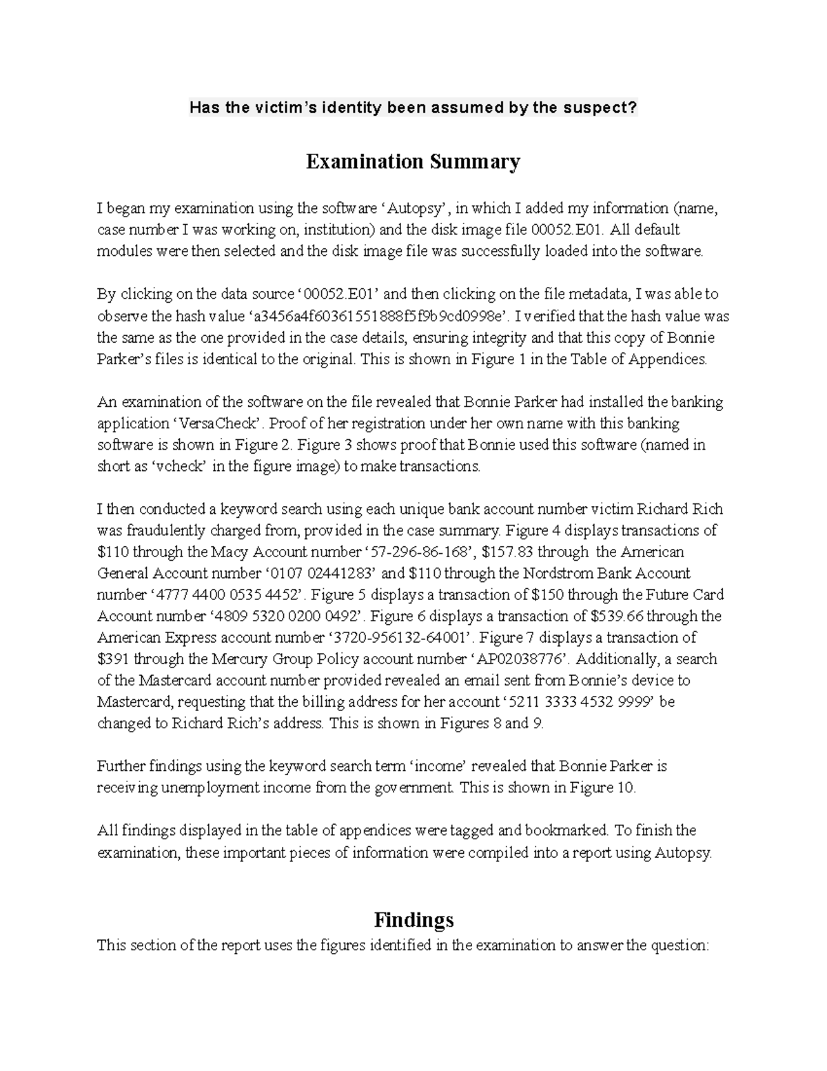 Lab 5-6 Handout Report - Has the victim’s identity been assumed by the ...