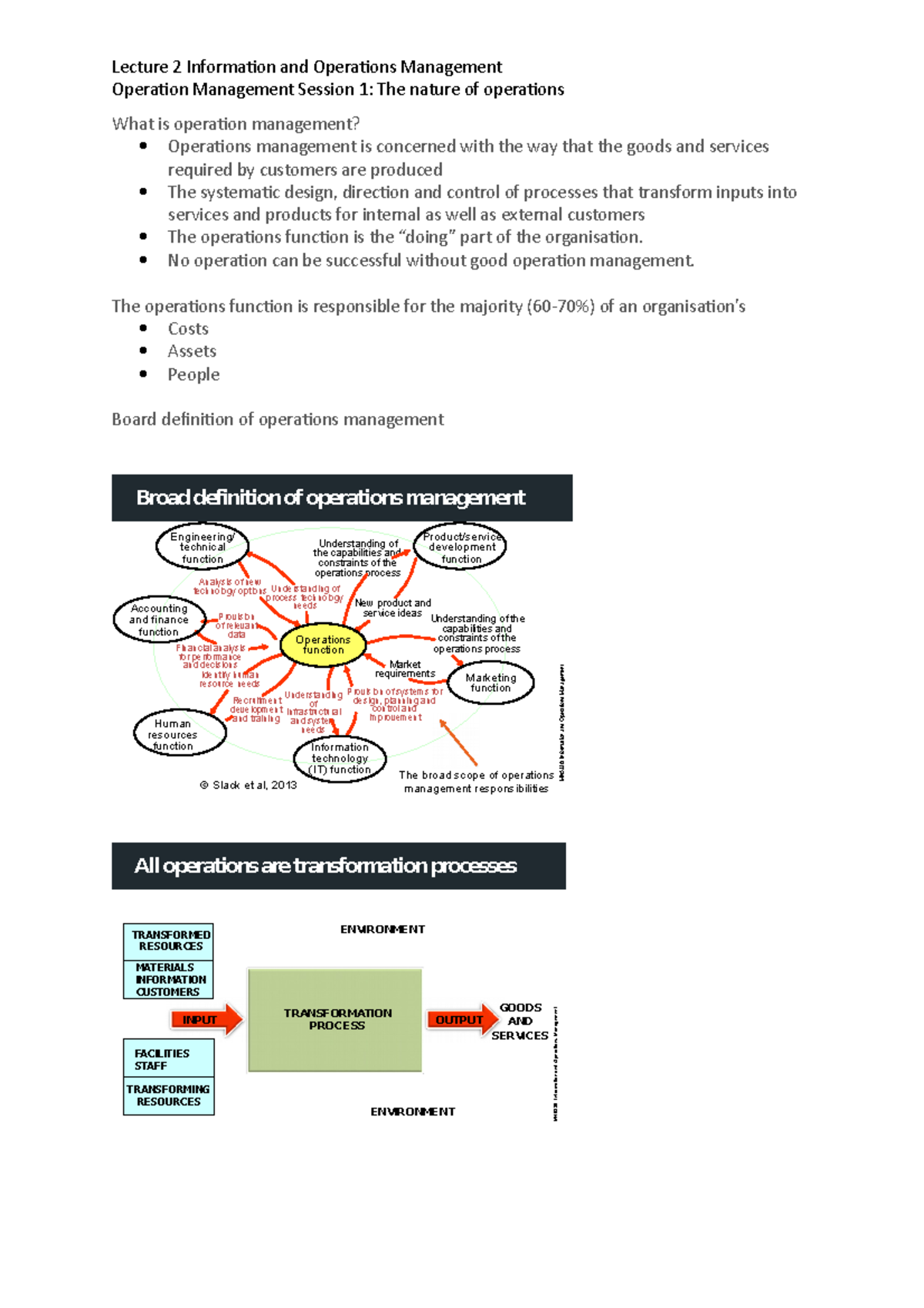Lecture 2 Internation information and operation management - Operation ...