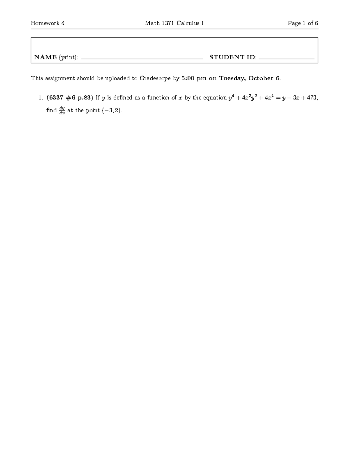 1371 HW4 - Homework Assignment from Fall Semester 2021 - NAME (print ...
