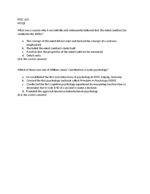 AP Psych 2018 - practice exam - AP Psychology Practice Exam From the ...