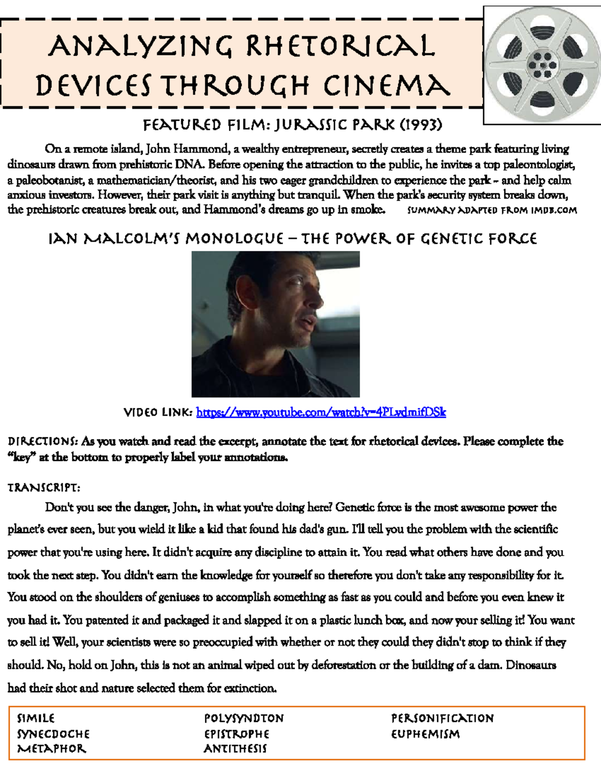 Jursc park ian genetics speech to analyze annotate-1 - Studocu