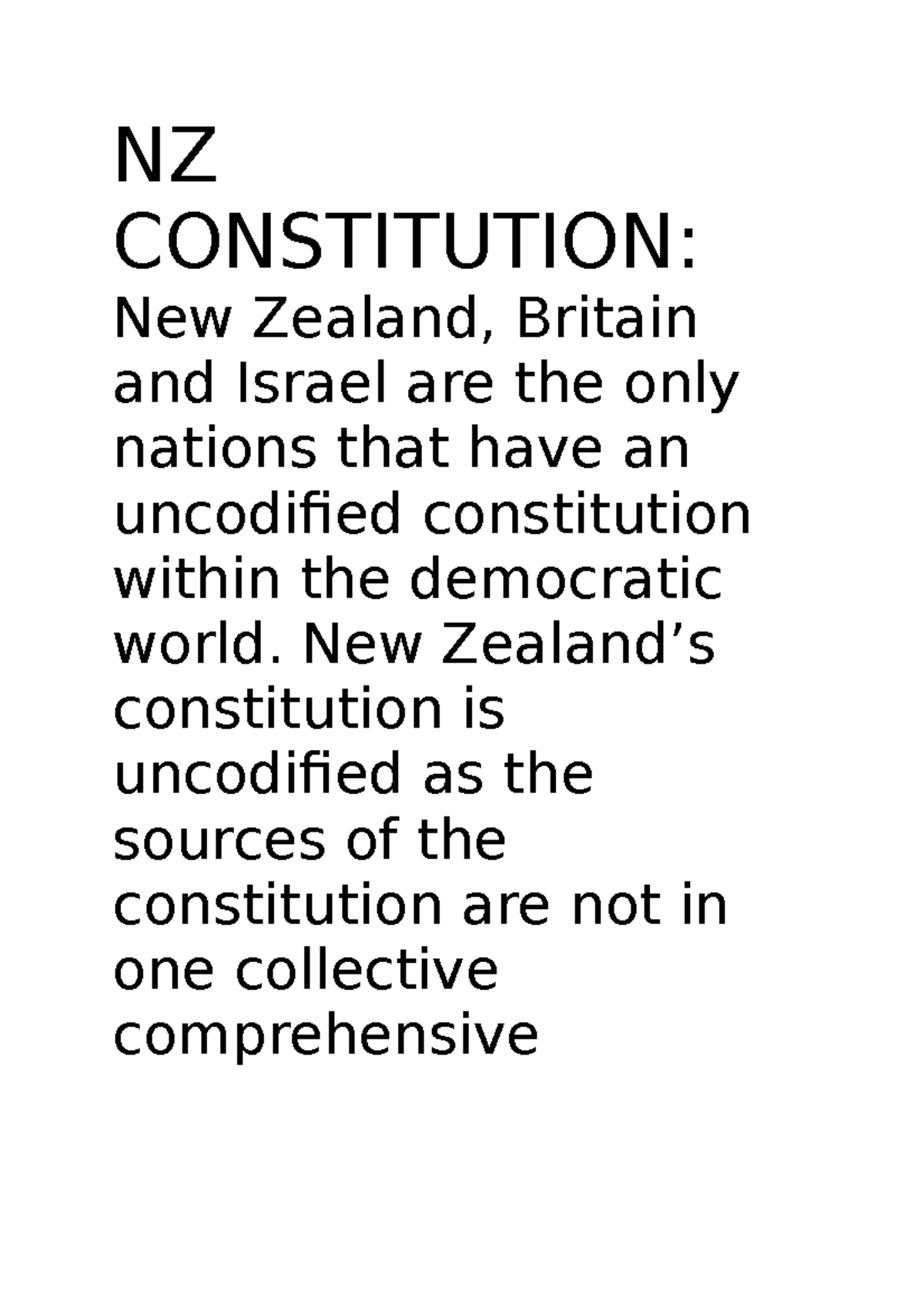 NZ Constitution - Law - Legal Foundations, Research and Writing - UCNZ ...