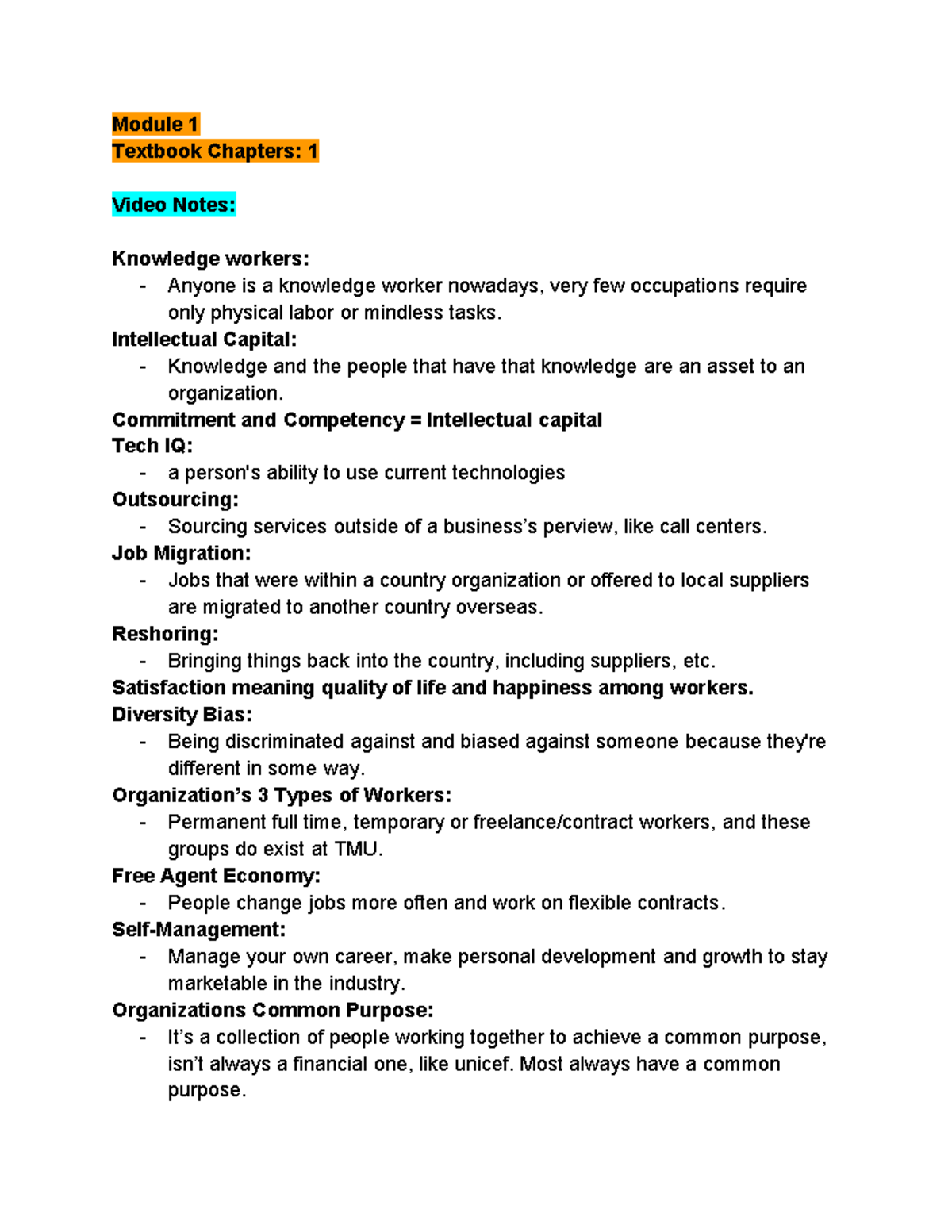 CGMS200 Module 001 Notes - Module 1 Textbook Chapters: 1 Video Notes ...