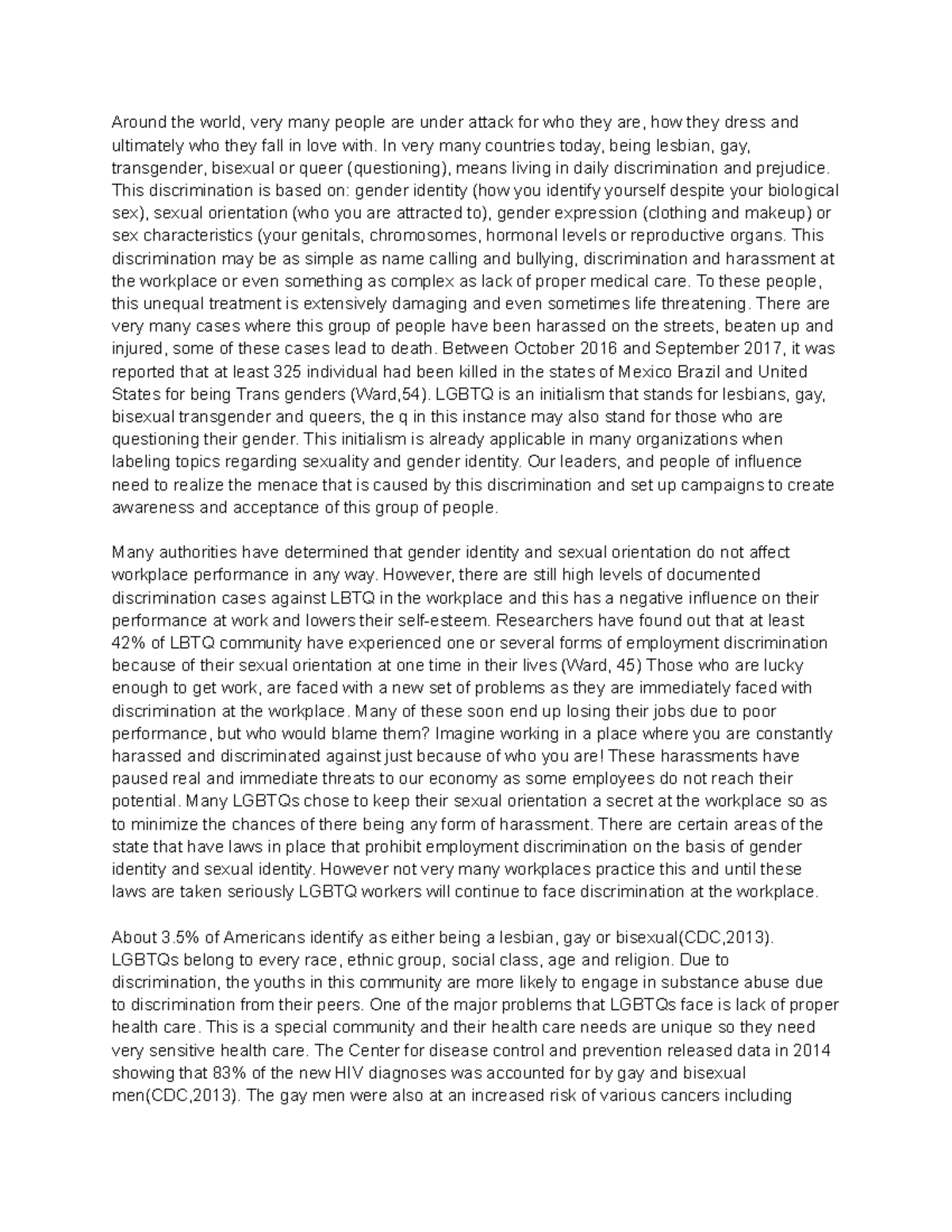 Lgbtq Rights In North America Discrimination[ESSAY] - Around the world ...