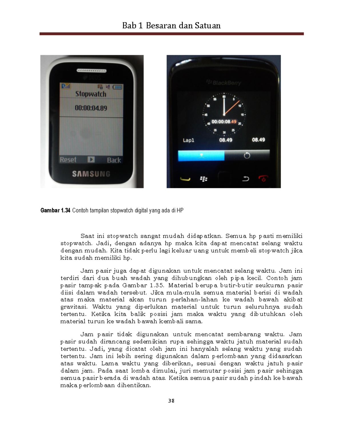 Besaran dan Satuan 11 - Gambar 1 Contoh tampilan stopwatch digital yang ...