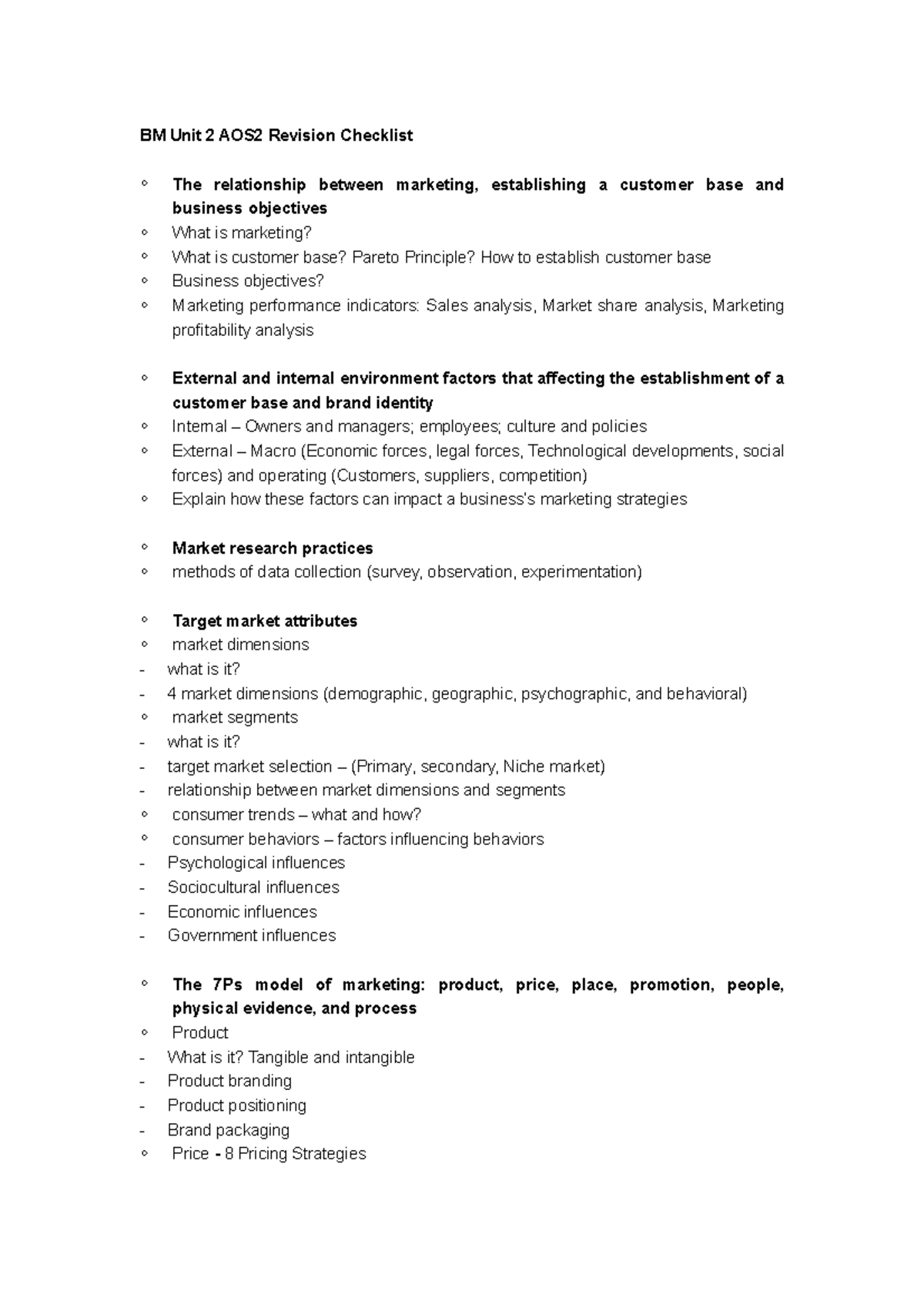 U2 BM AOS2 Revision Checklist - BM Unit 2 AOS2 Revision Checklist The ...