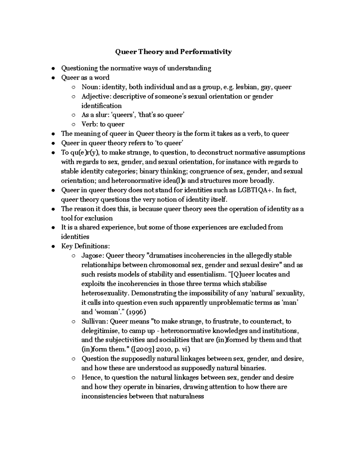 Queer Theory and Performativity - lesbian, gay, queer Adjective ...