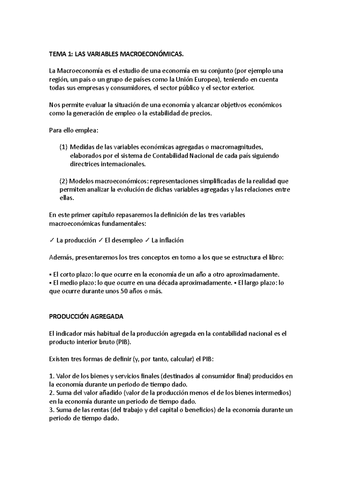 TEMA 1 - macro - tema 1 - TEMA 1: LAS VARIABLES MACROECONÓMICAS. La ...