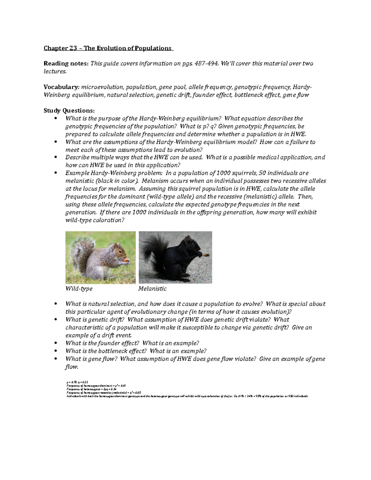 Study Guide 23a - Notes for Exams 1,2,3,4 and Final - Chapter 23 – The ...