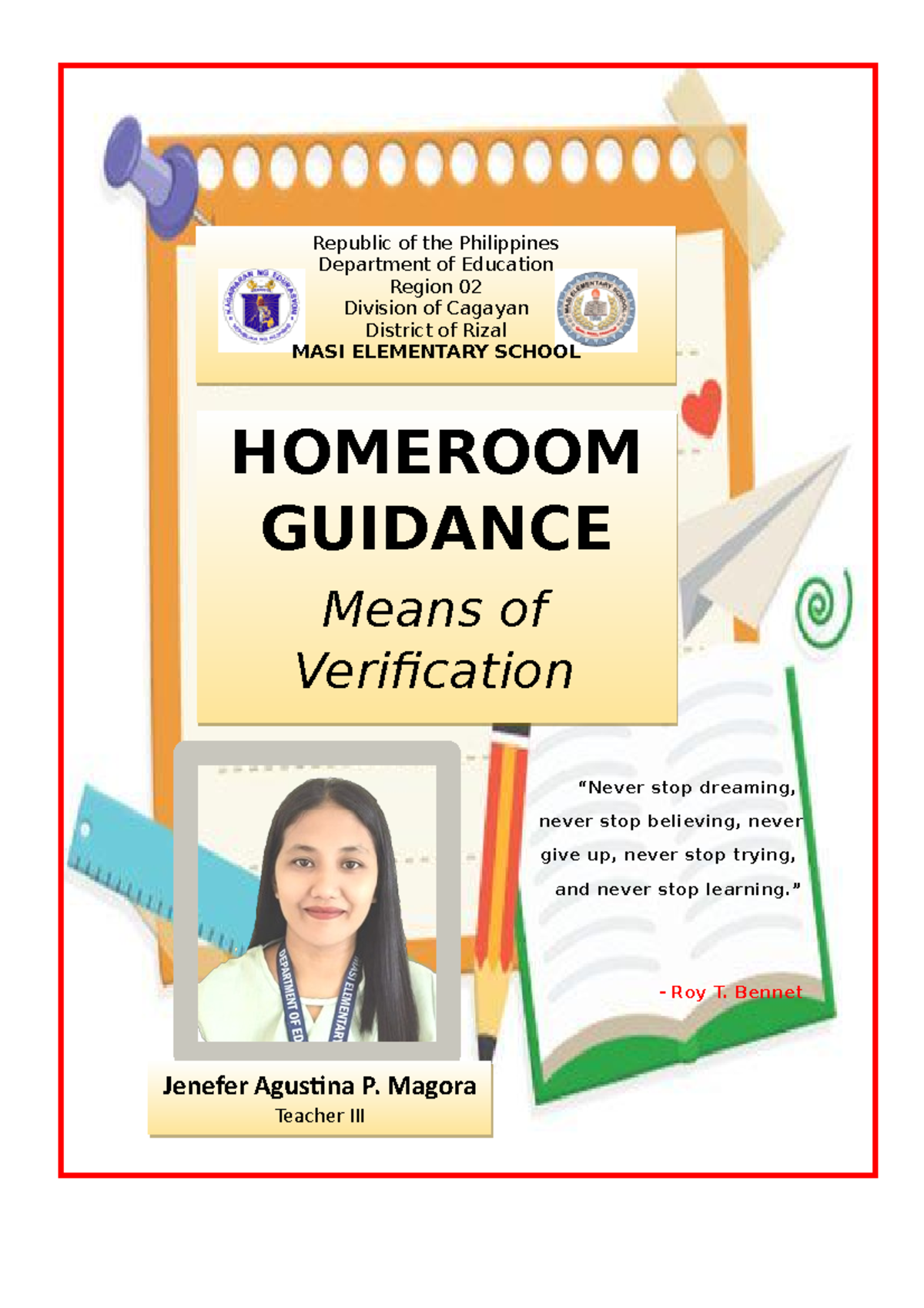 Hgdoc - homeroom guidance - HOMEROOM GUIDANCE Means of Verification ...