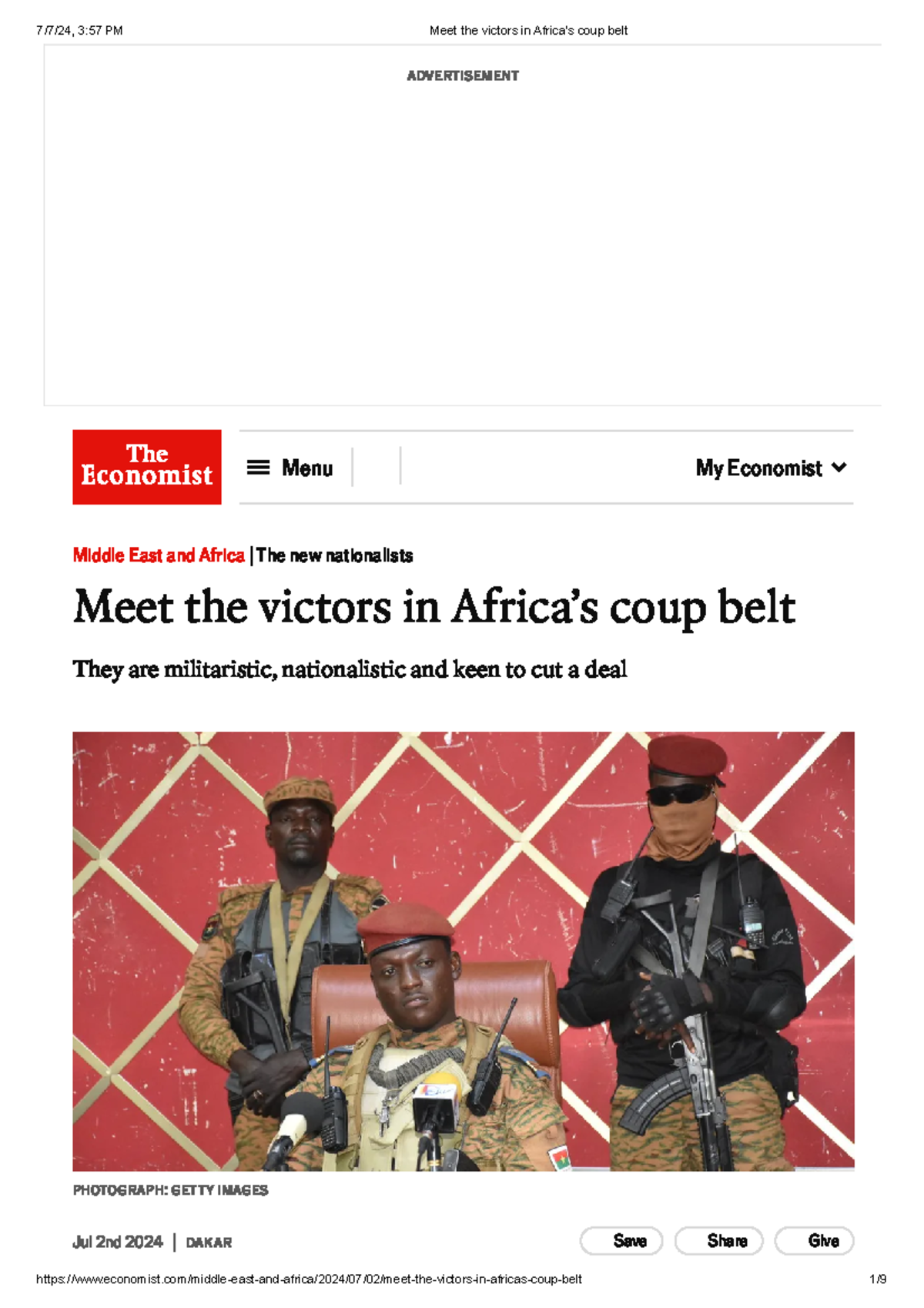 Meet the victors in Africa’s coup belt - Menu My Economist Middle East ...