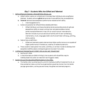 Official ED 225 Test 2 - Exceptional Child with Cherup - ED 225 Test 2 ...