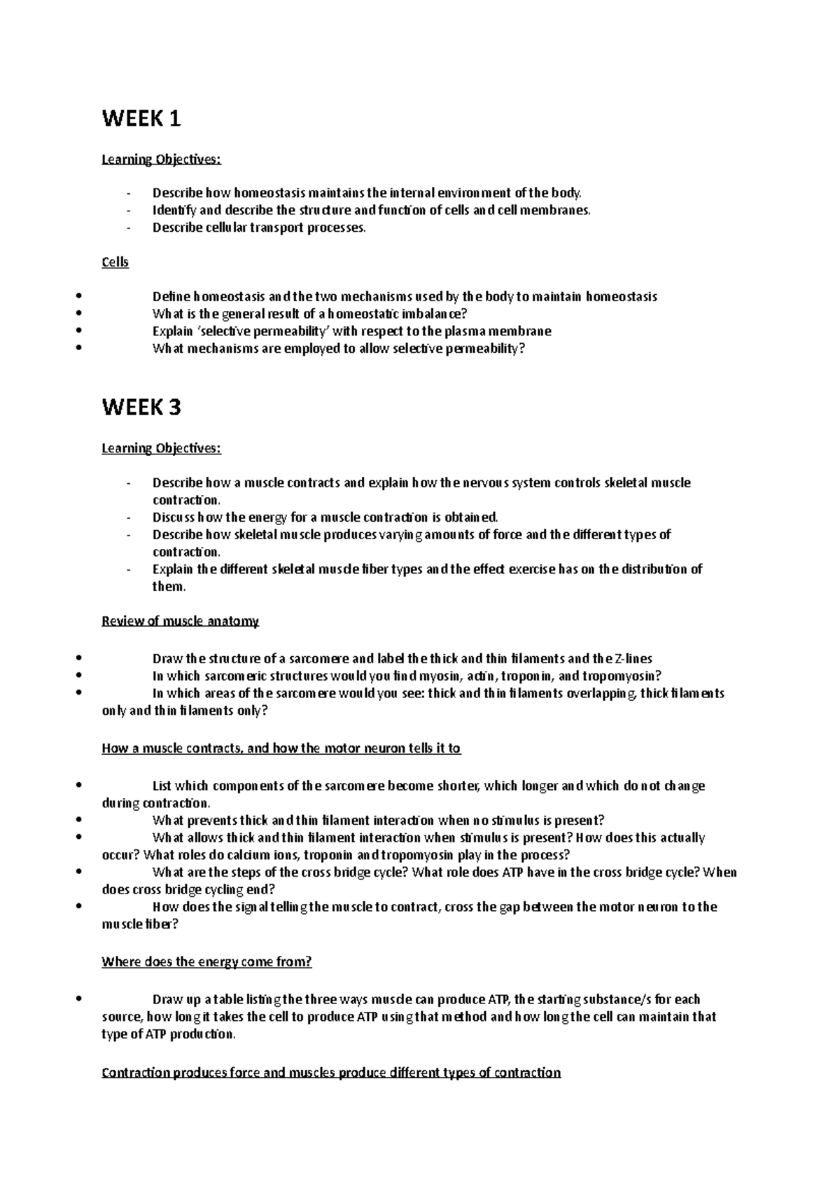 Anatomy and Physiology for Physiotherapy Revision - WEEK 1 Learning ...