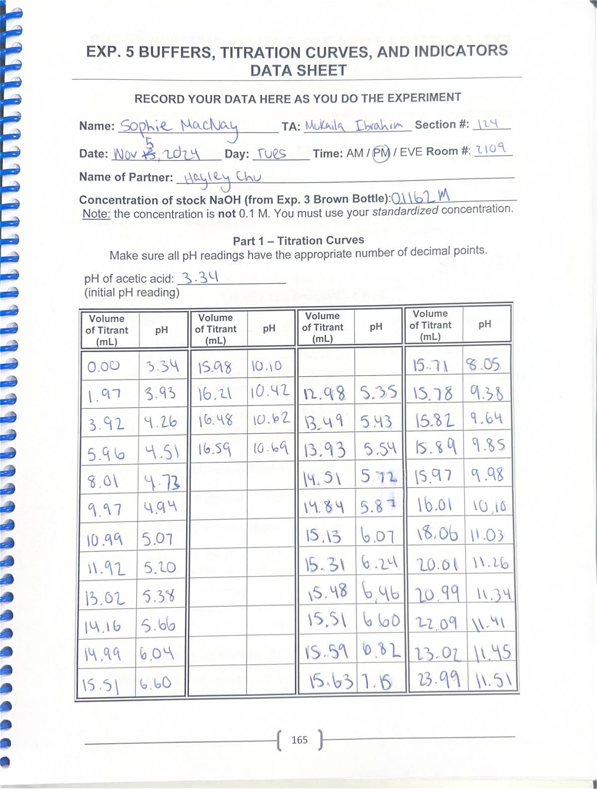 EXP. 5 Buffers, Titration Curves, AND Indicators - EXP. 5 BUFFERS, TITRATION CURVES, AND ...